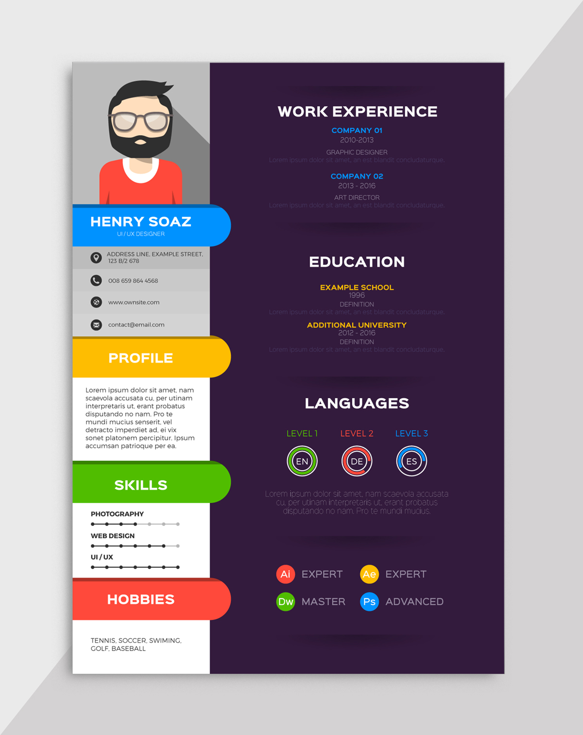 نموذج سيرة ذاتية جاهزة - InfoGraphic CV