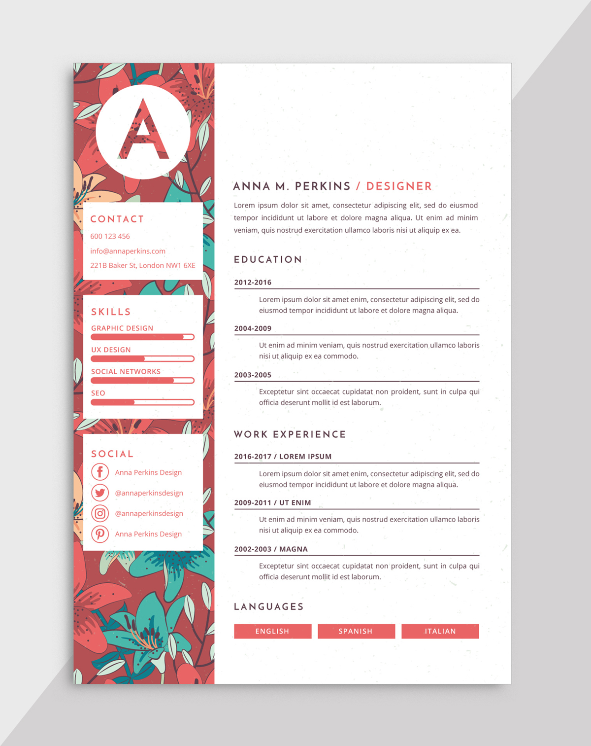 نموذج سيرة ذاتية جاهزة - InfoGraphic CV