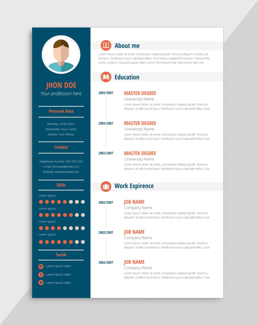 نموذج سيرة ذاتية جاهزة - InfoGraphic CV