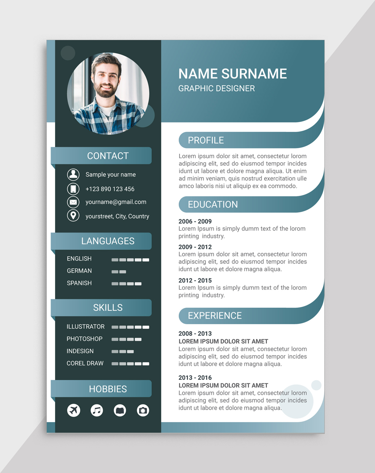 نموذج سيرة ذاتية جاهزة - InfoGraphic CV